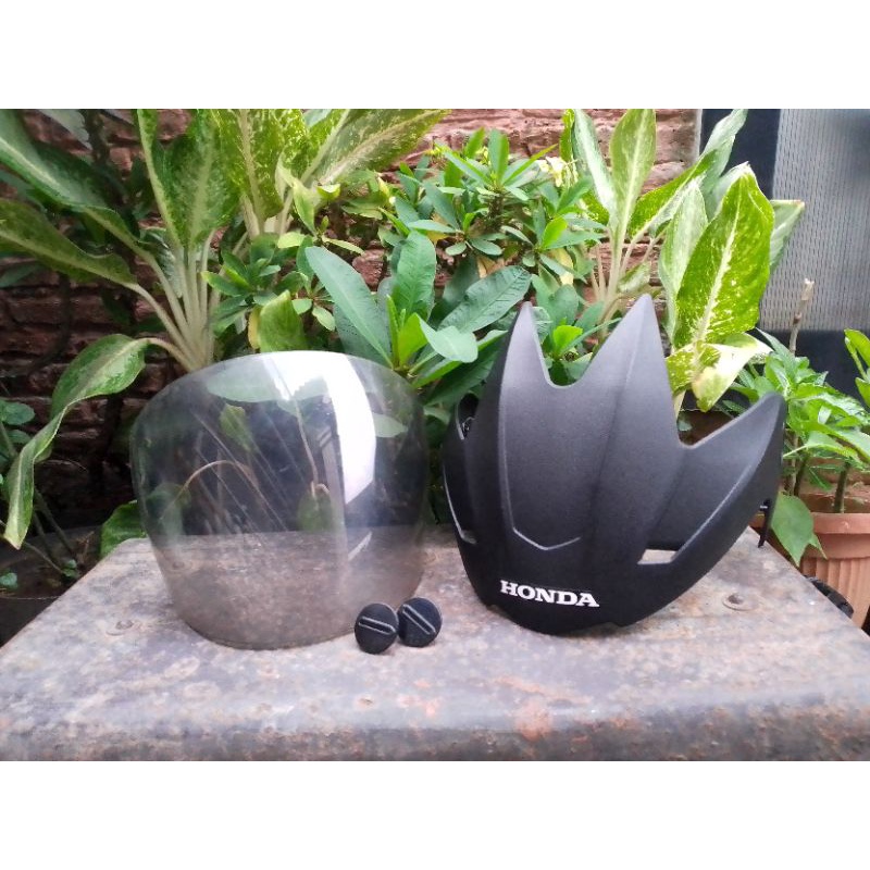 Jual Topi helm Honda trx-3 dan HMJ-1 original set kaca dan baut murah ...