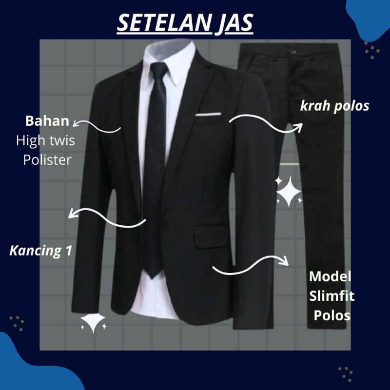 Jual JAS PRIA SLIMFIT FORMAL BLAZER KANTOR PRIA MODERN TERBARU | Shopee Indonesia