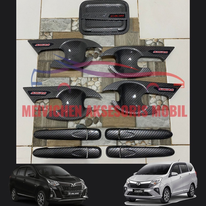 Jual PAKET OUTER HANDLE TANK COVER ALL NEW CALYA SIGRA 2019 - 2023 CARBON | Shopee Indonesia