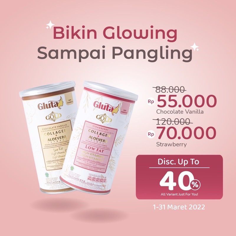 Jual Susu GLUTA GOLD COLLAGEN DRINK Minuman Pemutih Kulit dan Wajah ...