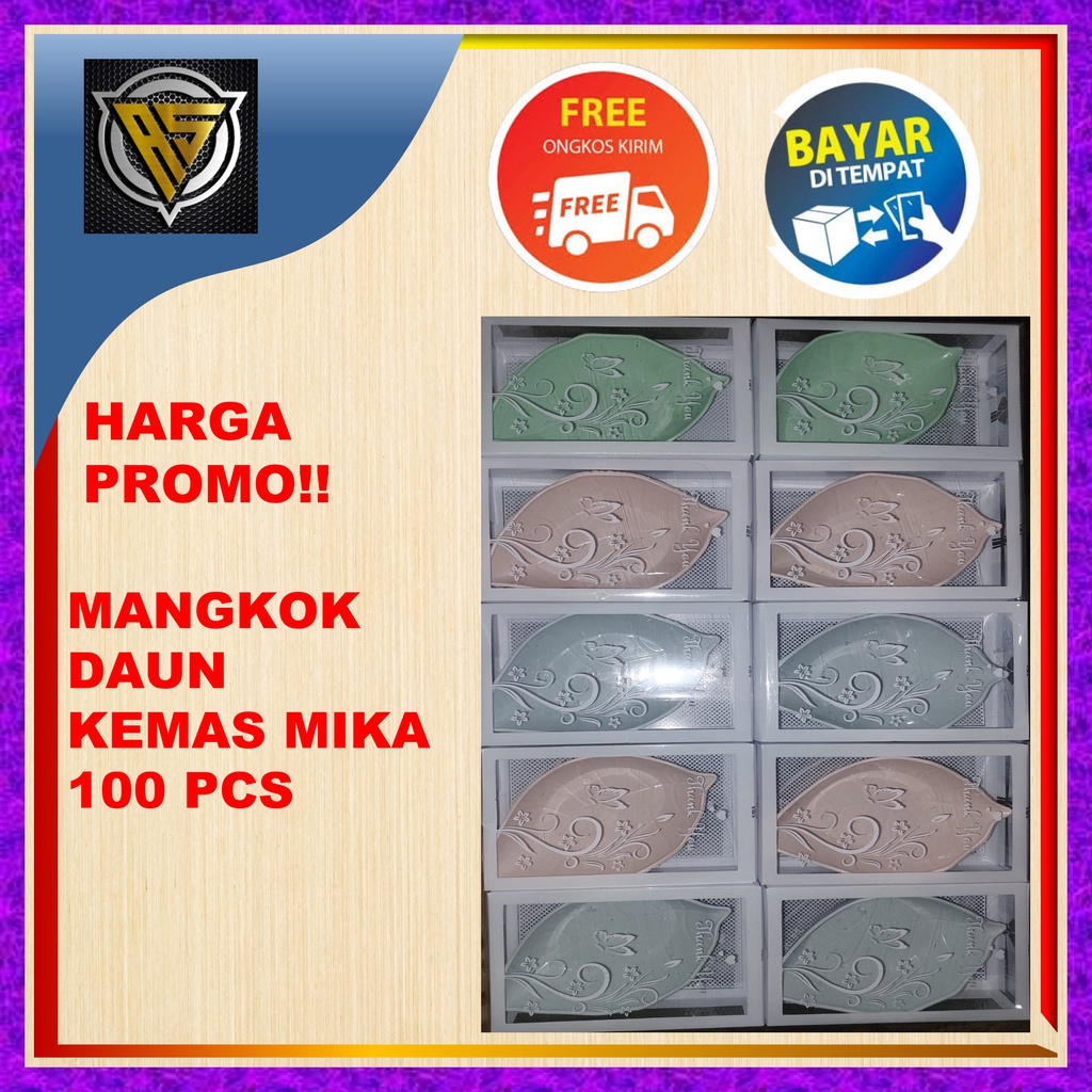 Jual (100 PCS) Souvenir Pernikahan Mangkok Daun Go Green Kemas Mika ...