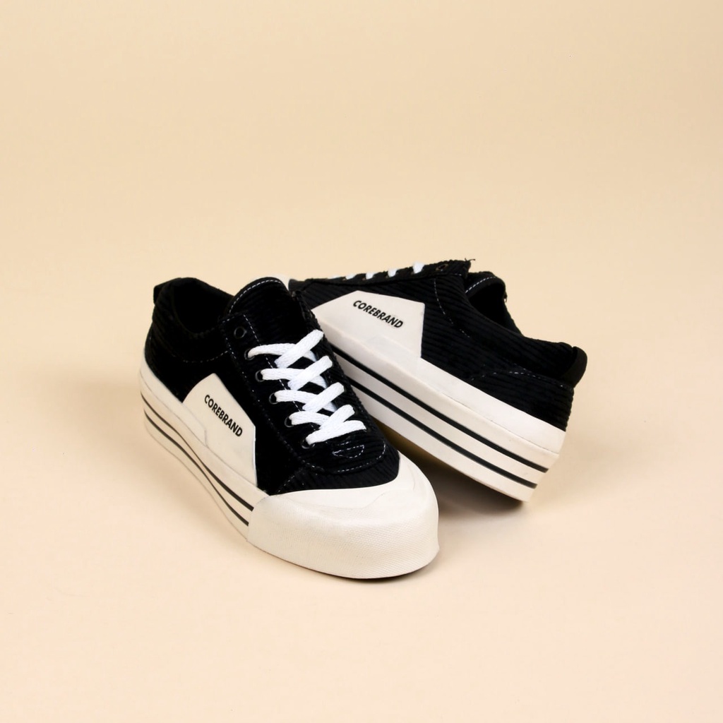 Jual Corebrand Sicna Classic - Corduroy Black local brand sneakers ...