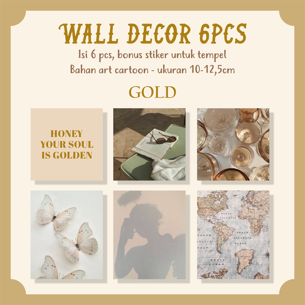 Jual Wall Decor 6pc | Aesthetic | Hiasan Dinding | Journal | Quotes ...