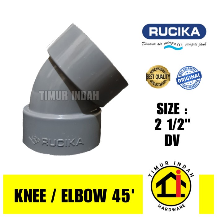 Jual Knee 45 derajat 2 1/2" / Elbow 45 derajat 2 1/2" DV - RUCIKA | Shopee Indonesia