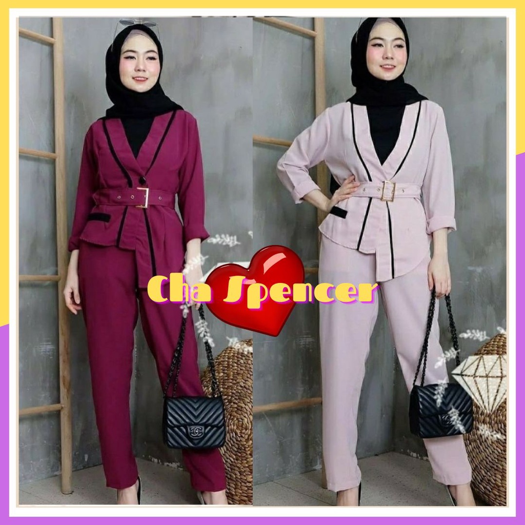 Jual Baju Set Setelan Blazer Celana Panjang 2in1 Pesta Kerja Korean ...