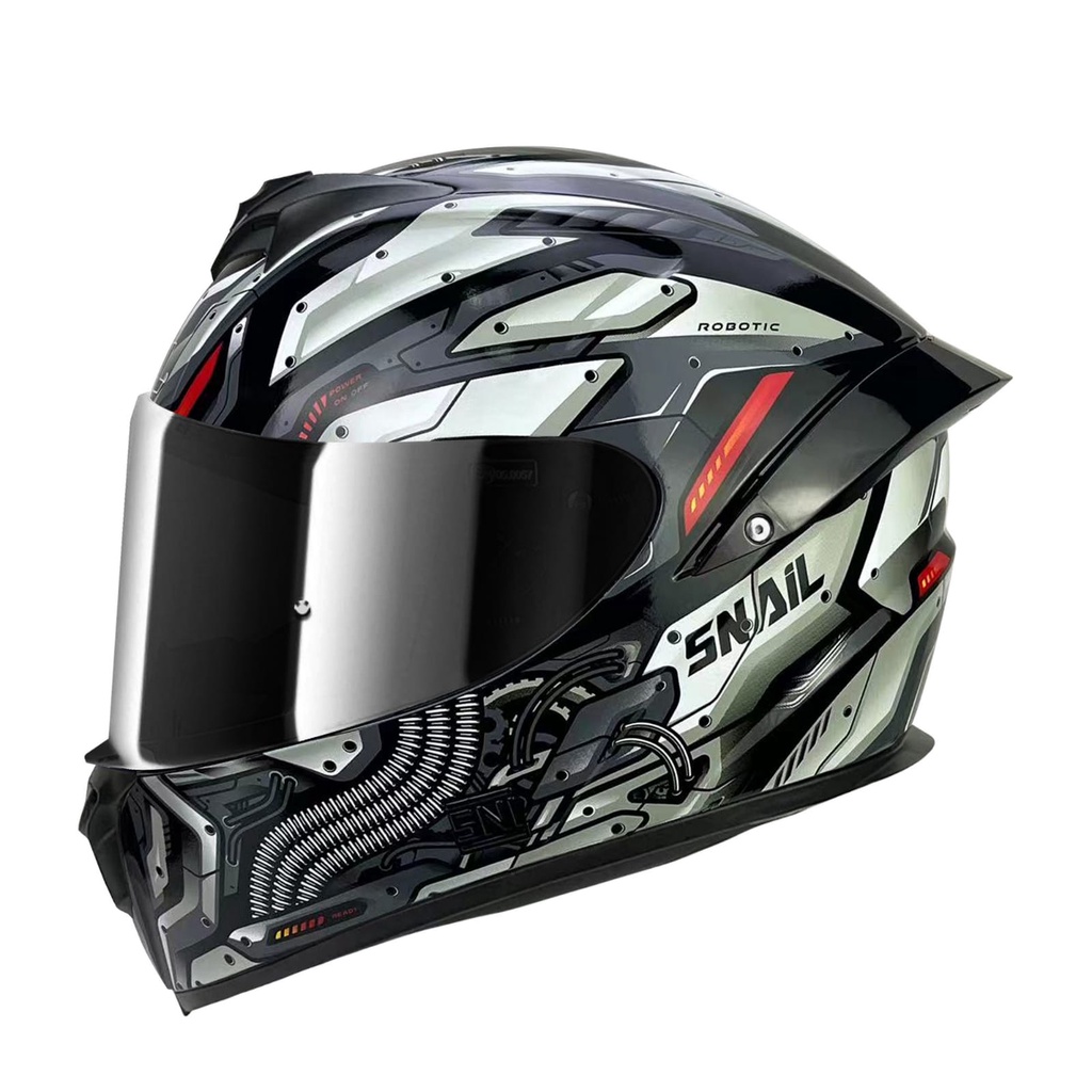 Jual HELM FULLFACE SNAIL FFS2 ROBOTIC GREY MATT VISOR SMOKE | Shopee ...