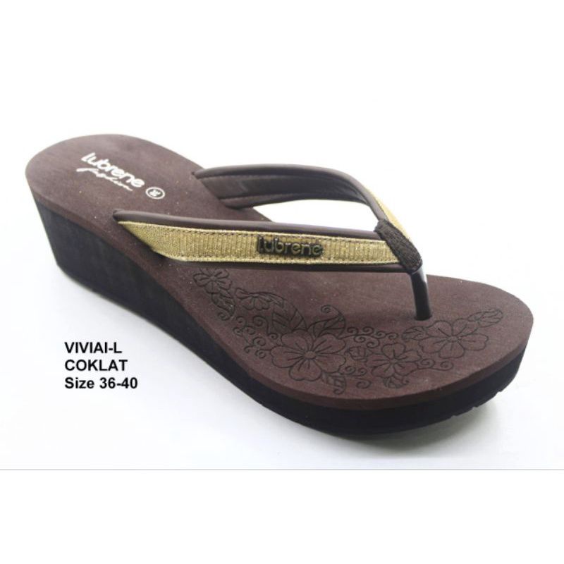 Jual Sandal Wedges Lubrene Viviai Coklat Original | Shopee Indonesia