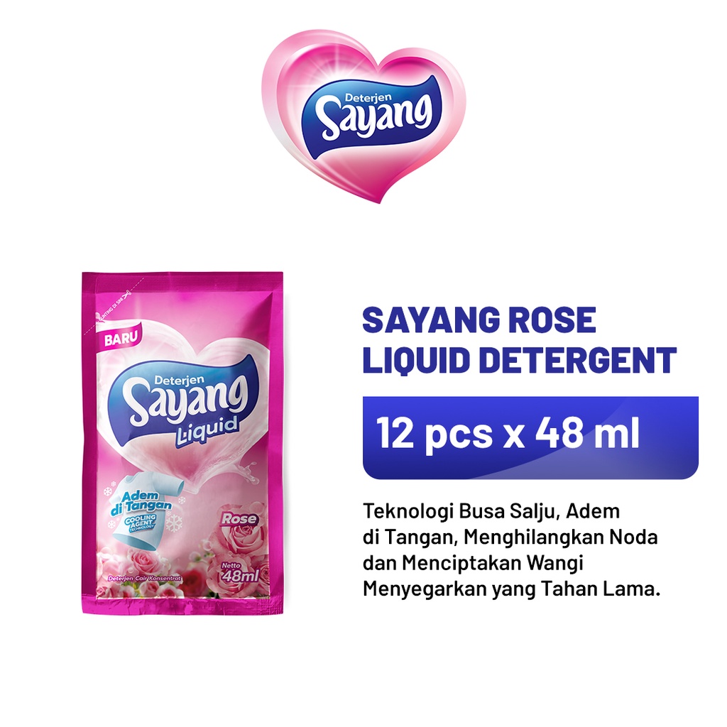 Jual Sayang Rose Liquid Detergent 45 ml x 12 Sachet | Shopee Indonesia