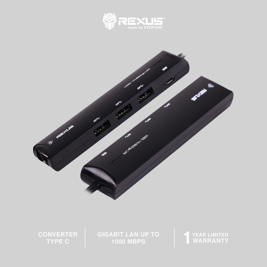Jual Rexus USB HUB 3.1 H345 4 Port Giga Transfer + Converter Type C ...
