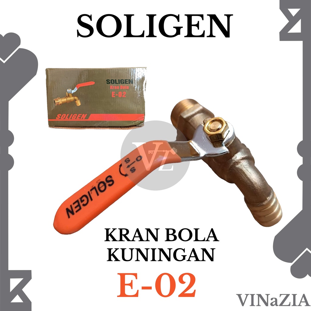 Jual KRAN AIR SOLIGEN 1/2 / KRAN BOLA KUNINGAN SOLIGEN E-02 ukuran 1/2 ...
