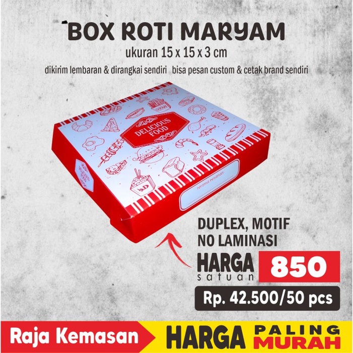 Jual [Tempat Roti] Box Roti Maryam, Kotak Roti Maryam, Dus Roti Maryam ...