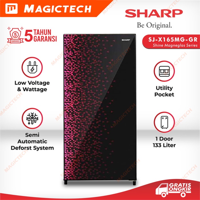 Jual KULKAS SHARP 1 PINTU SJ-X165MG-GR 133L - MERAH | Shopee Indonesia