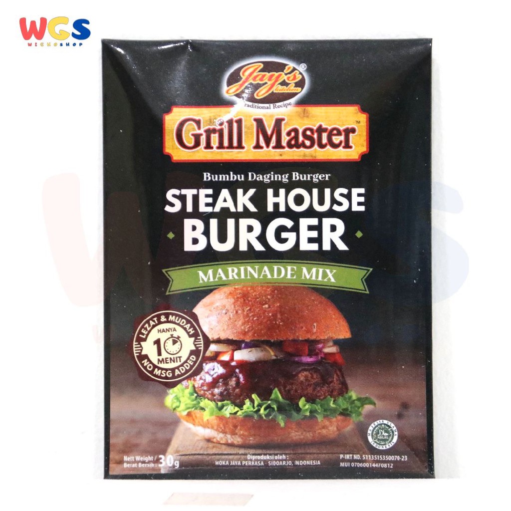 Jual Jay's Kitchen Jays Grill Master Steak House Burger 30g - Bumbu Daging Burger | Shopee Indonesia
