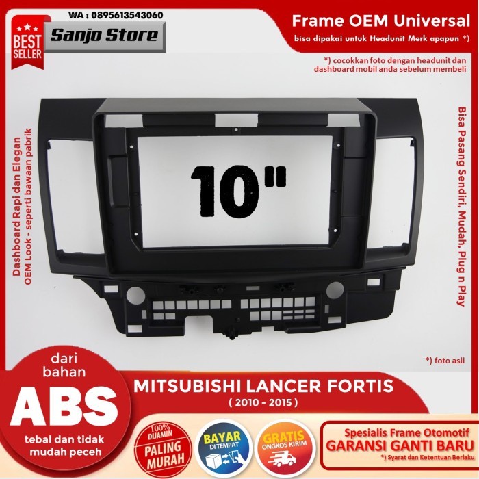 Jual Frame 2010 MITSUBISHI LANCER EVO X Head Unit Android 10 inch ...