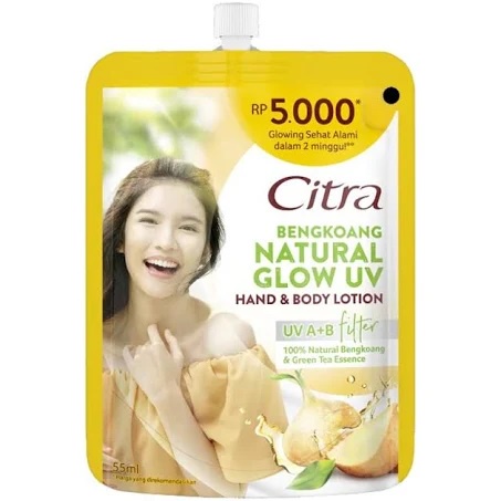 Jual CITRA Natural Glowing White Uv Hand & Body Lotion ( 55 ML ) | Shopee Indonesia
