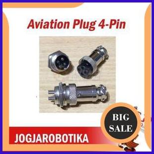 Jual tools Aviation Plug 4-Pin 16mm GX16-4 Metal Male Female Panel ...