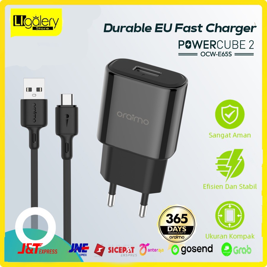 Jual ORAIMO OCW-E65S Fast Charger 2A With Micro Usb Cable ORIGINAL ...