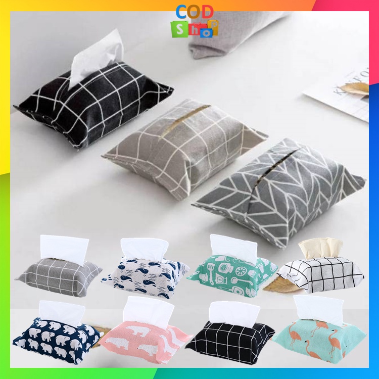 Jual COD - H5283 Kotak Wadah Tempat Tisu / Tempat Tisu Motif Bahan Kain ...