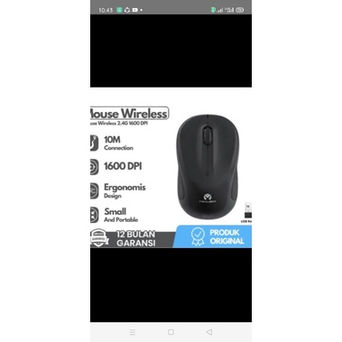 Jual Mouse Wireless Mikuso MOS-W018 2.4GHz black | Shopee Indonesia