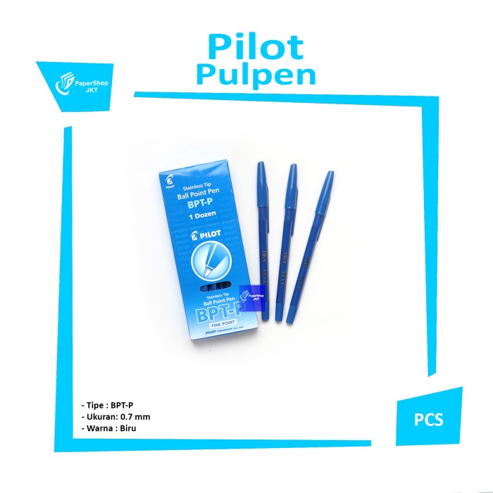 Jual Pilot - Pen Ballpoint BPT-P/ Pulpen Pilot BPTP Biru - Pcs | Shopee ...