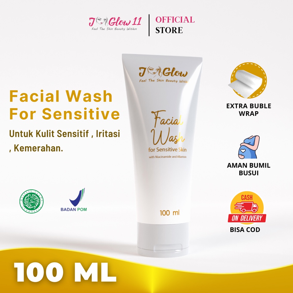 Jual J-GLOW Skincare Facial Wash Sensitif / Luxury Moist Facial Wash ( Sabun Untuk kulit ...