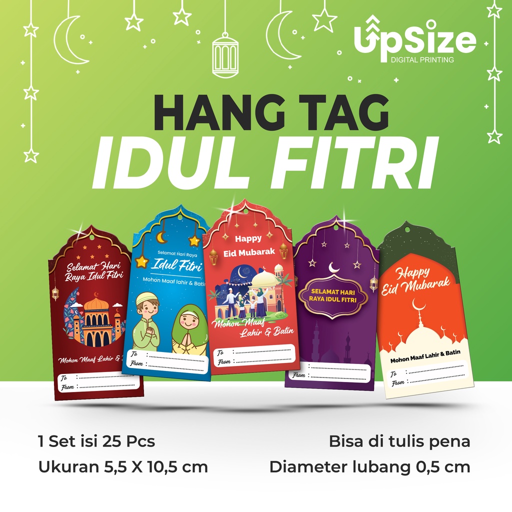 Jual 25PCS Hang Tag Lebaran | Hangtag Idul Fitri | Kartu Ucapan Mini ...