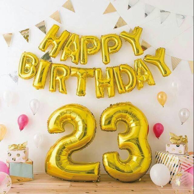 Jual Paketan Balon Foil Happy Birthday / Set Balon Happy Birthday ...