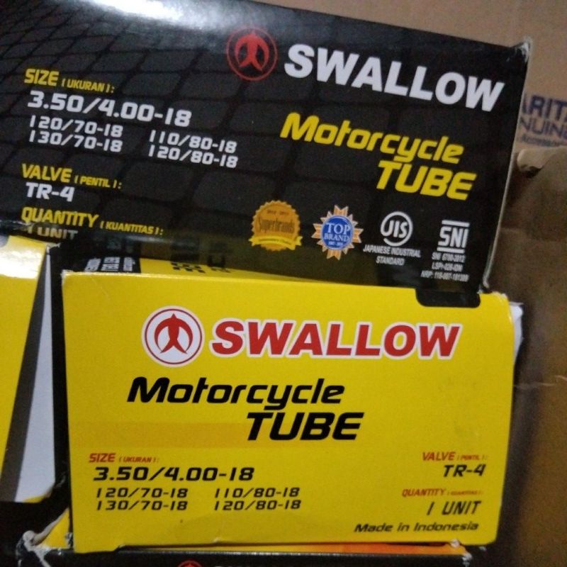 Jual Ban Dalam Motor Ring 18 SWALLOW TUBE 3.50/4.00-18 120/70/130/70 ...