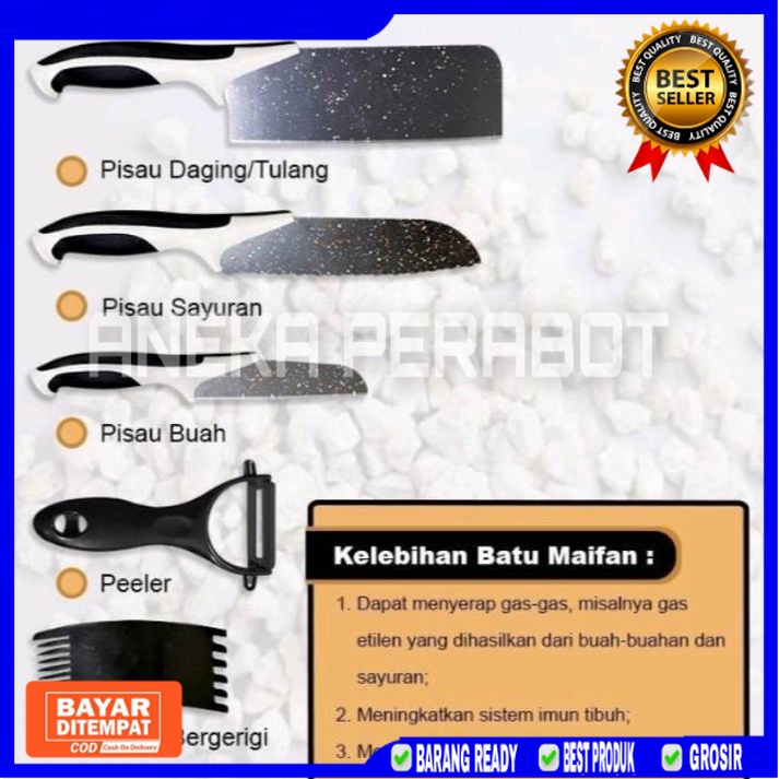 Jual [AP]PISAU DAPUR SET SUPER TAJAM PREMIUM BATU MAIFAN 6 PCS ...