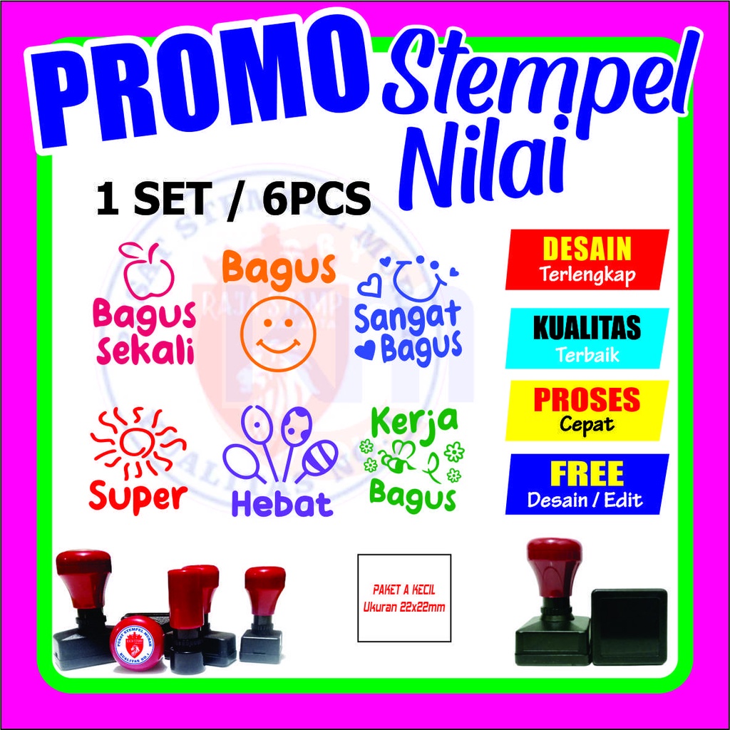 Jual Stempel Penilaian (1SET) TK / PAUD / SD Costum Pilihan Model ...