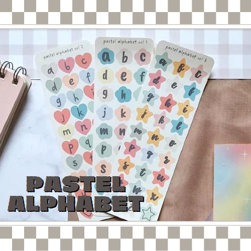 Jual Pastel Alphabet Stiker / stiker alphabet / stiker abjad / stiker ...