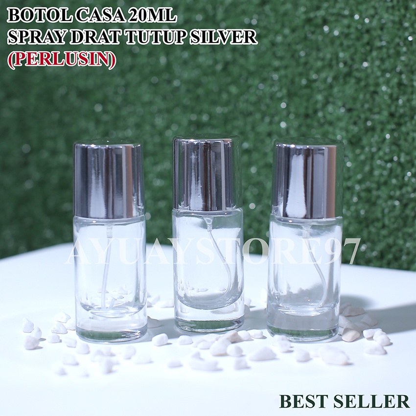 Jual BOTOL PARFUM CASSA DRAT 20ML SILVER PERLUSIN | Shopee Indonesia