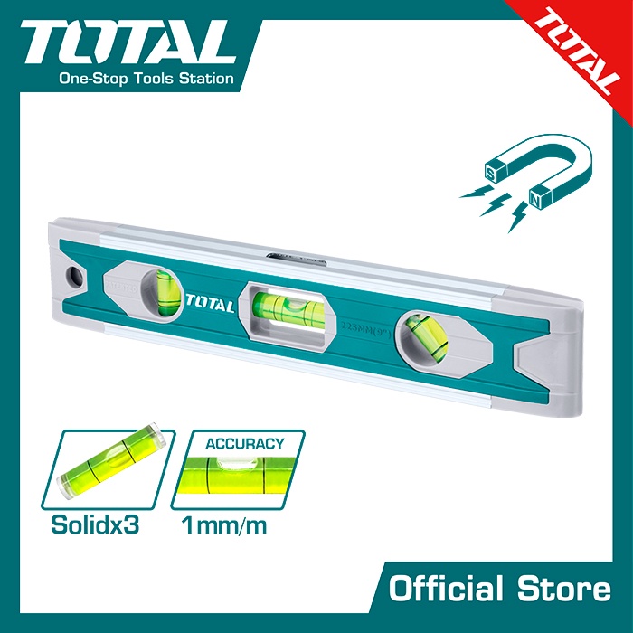 Jual TOTAL Mini spirit level/Water Pas mini 225mm Dengan magnetic ...