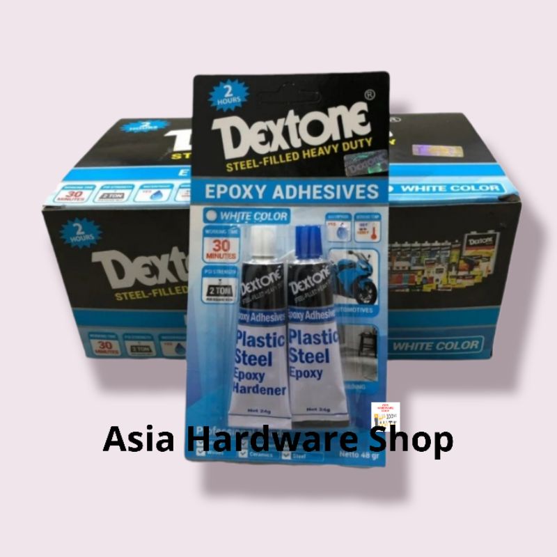 Jual Lem Besi Tahan Panas DEXTONE Lem Epoxy Adhesives 2 Jam White ...