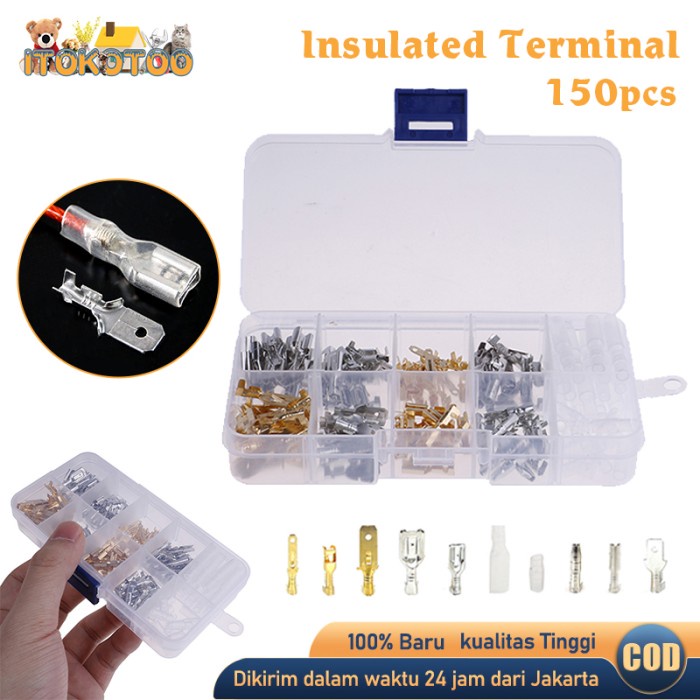 Jual Komponen 150Pcs Skun Kabel Motor Sekun Gepeng Set Male Female ...