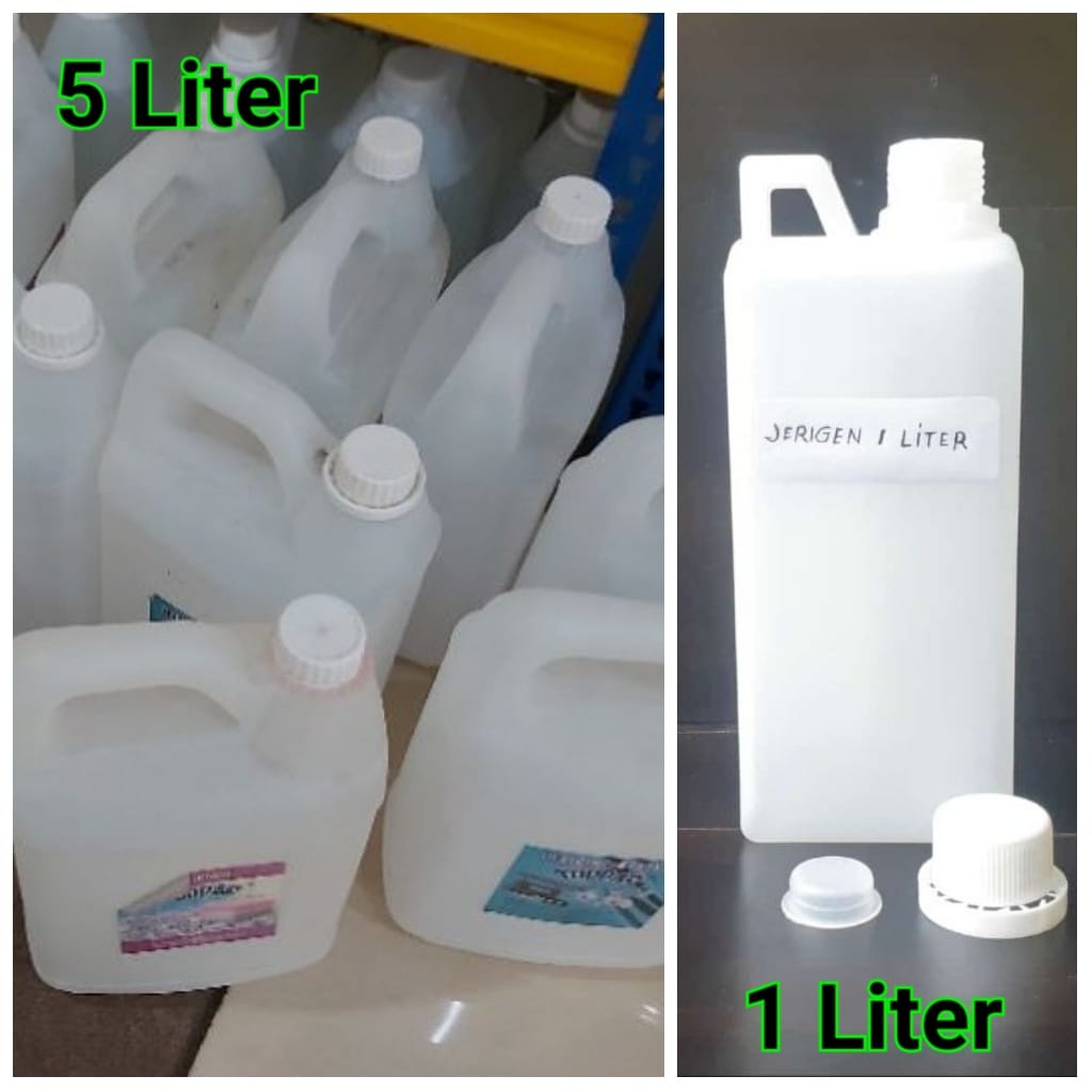 Jual Jerigen bekas sabun / Jerigen parfum 1liter dan 5 liter | Shopee ...