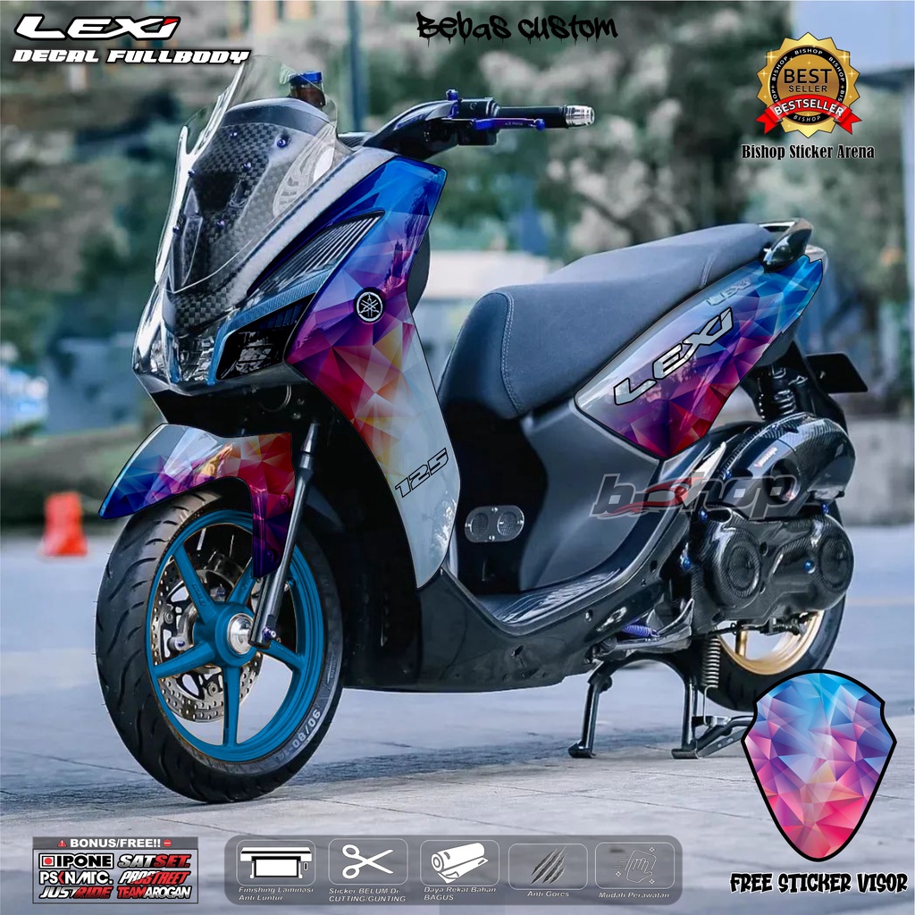 Jual Decal sticker yamaha lexi 125 fullbody motif variasi abstrak warna ...