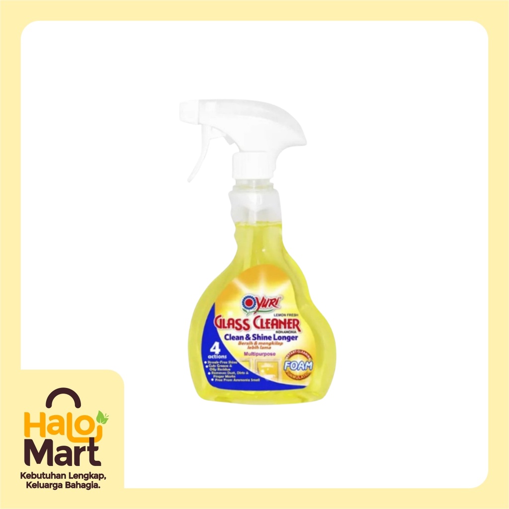 Jual YURI GLASS CLEANER LEMON FRESH SPRAY BOTOL 500 ML | Shopee Indonesia