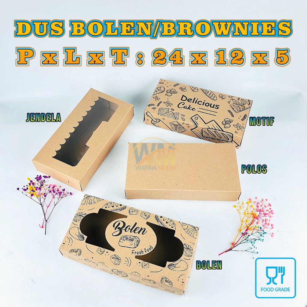 Jual Kotak Dus Box Brownies 24x10x5 / Dus 24x12x5 / Box Bolen / Dus ...