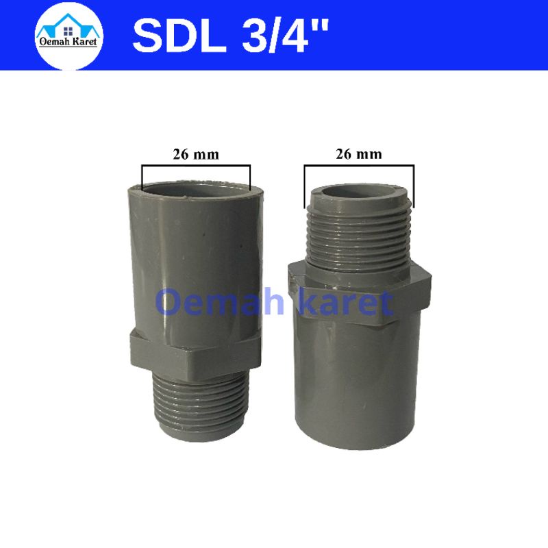 Jual Rucika Fitting PVC / Sambungan Pipa PVC Socket Drat Luar 3/4 Inch ...