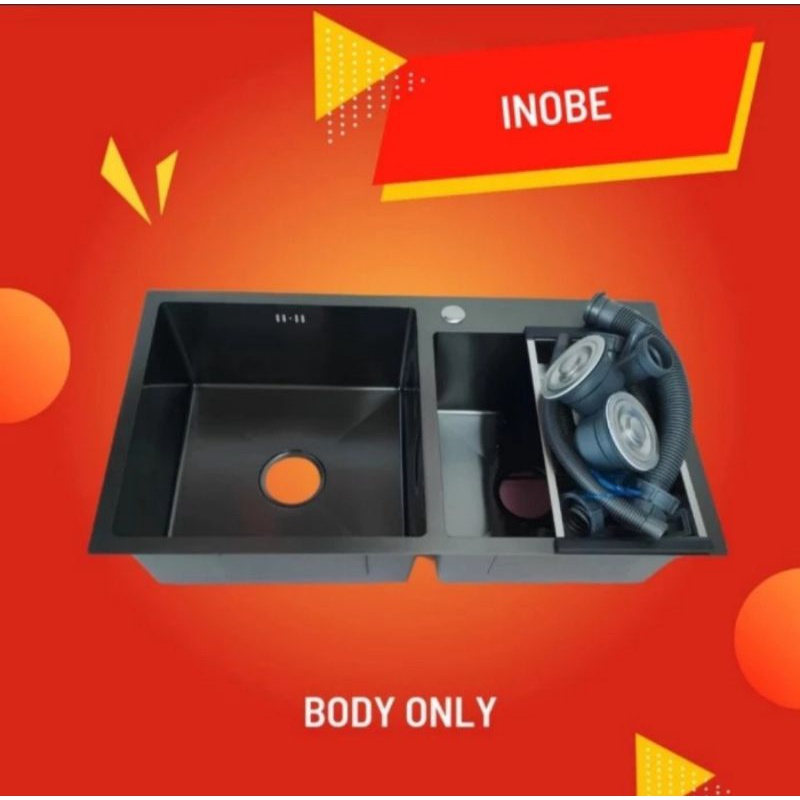 Jual pakrt komplit kitchen zink INOBE 8245 BLACK/ bak cuci piring ...