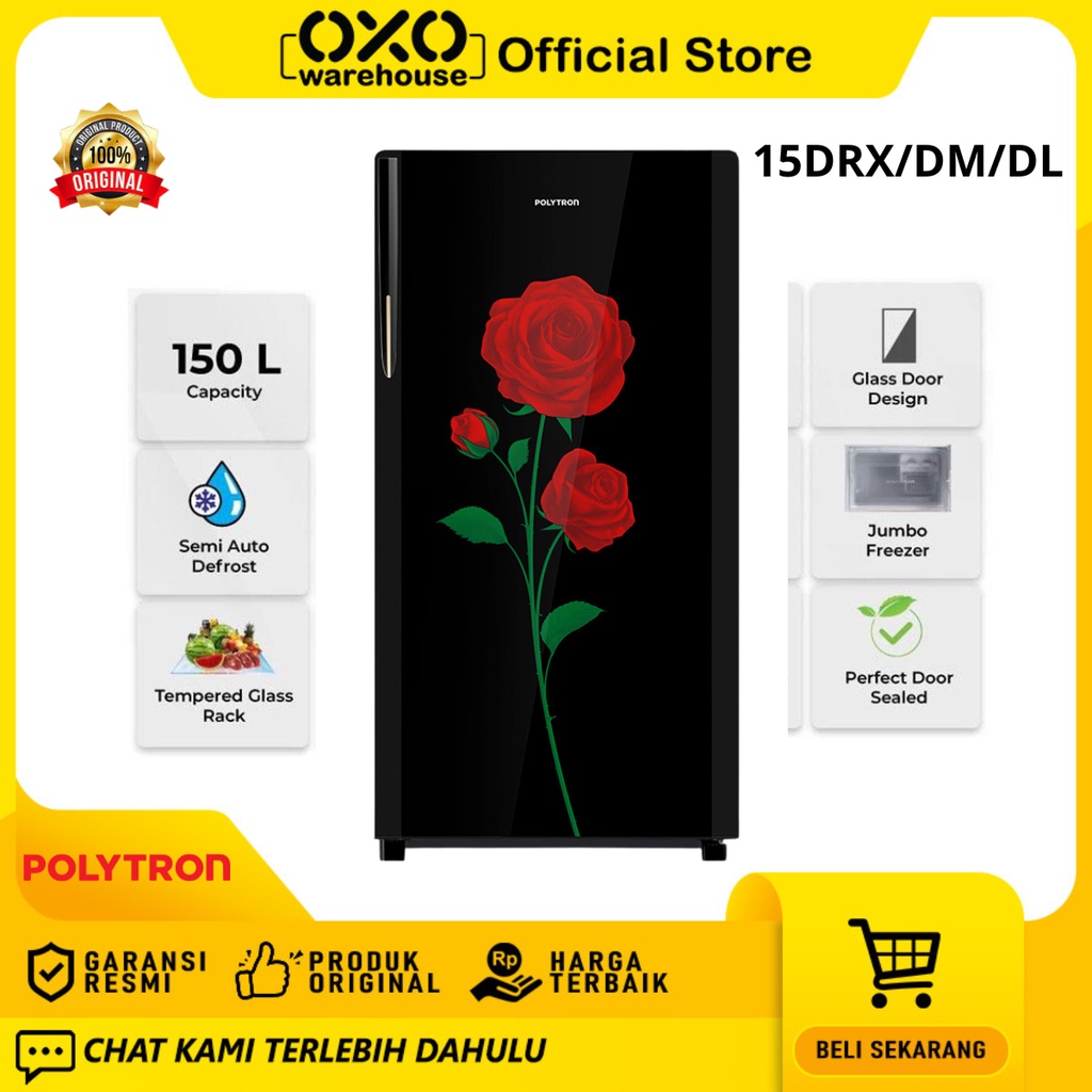 Jual Polytron Kulkas PRA-15DRX 1 Pintu 150 Liter Lemari Es Low Watt ...