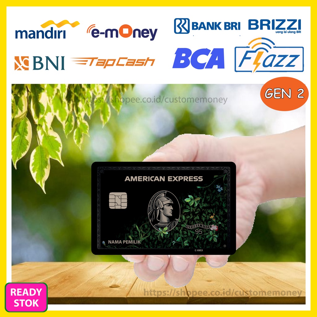 Jual KARTU EMONEY DESIGN AMERICAN EXPRESS DAUN ETOLL E-MONEY MANDIRI ...