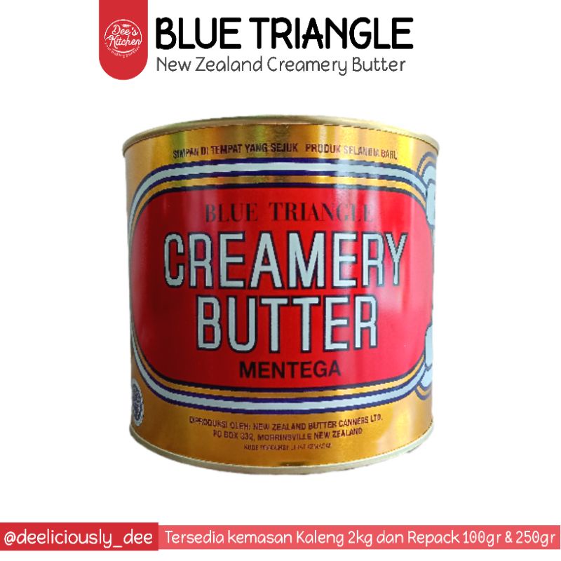Jual [Kaleng 2kg] Blue Triangle Creamery Butter/Mentega 2kg | Shopee ...
