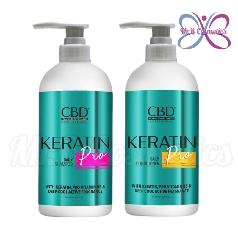 Jual CBD Keratin Pro Daily Shampoo 1000ml / Conditioner 1000ml Shampo ...