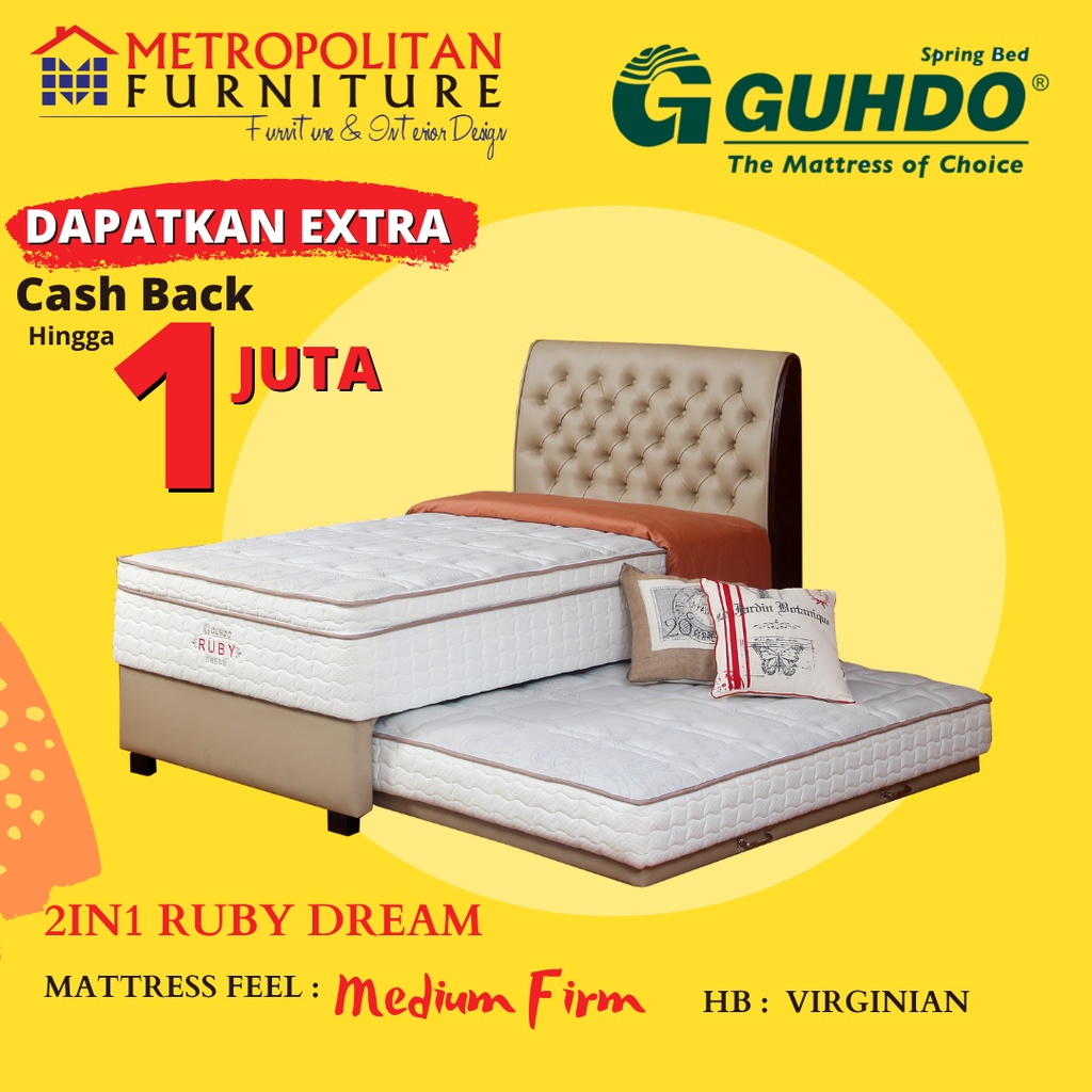 Jual Guhdo Spring bed 2in1 Ruby Dream Latex Set Virginian | Shopee ...