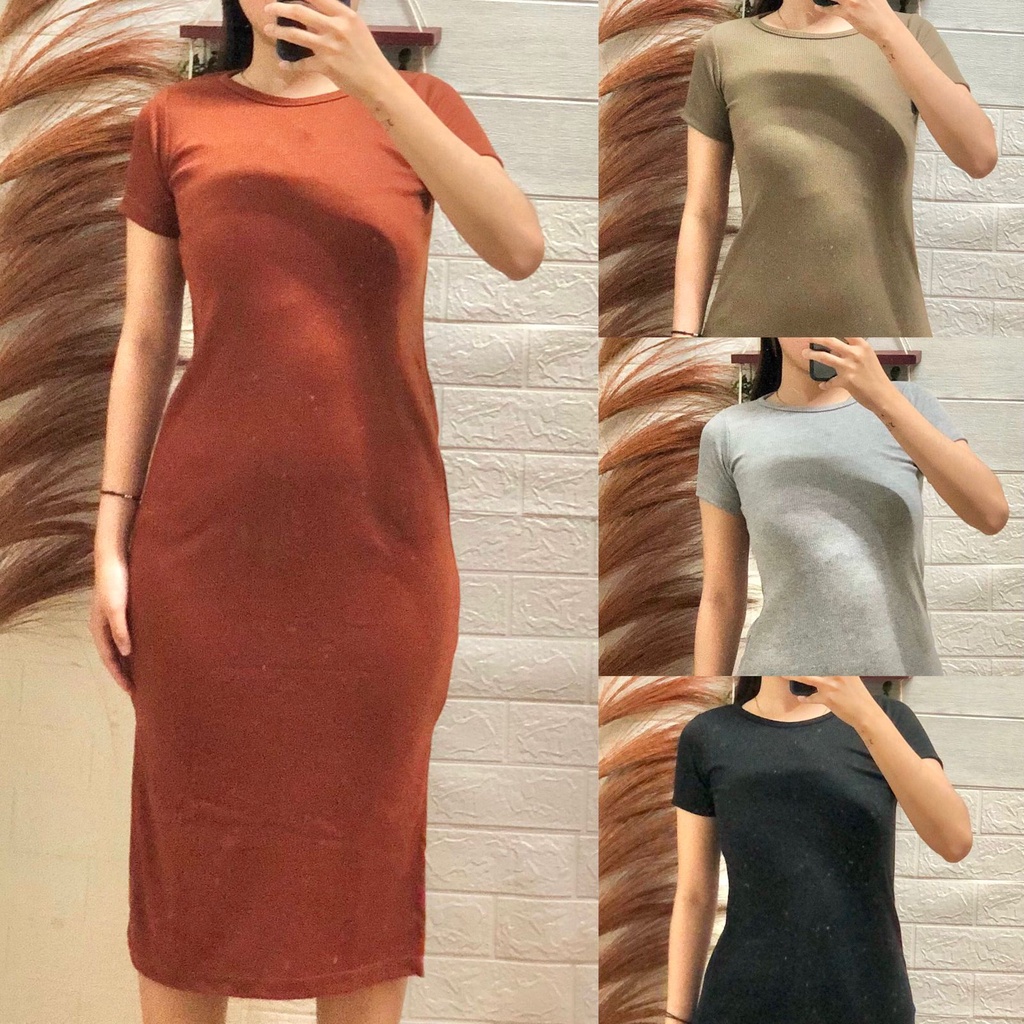 Jual Long Dress Rajut Knit Dress Panjang Midi Dress Maxi Dress Polos ...