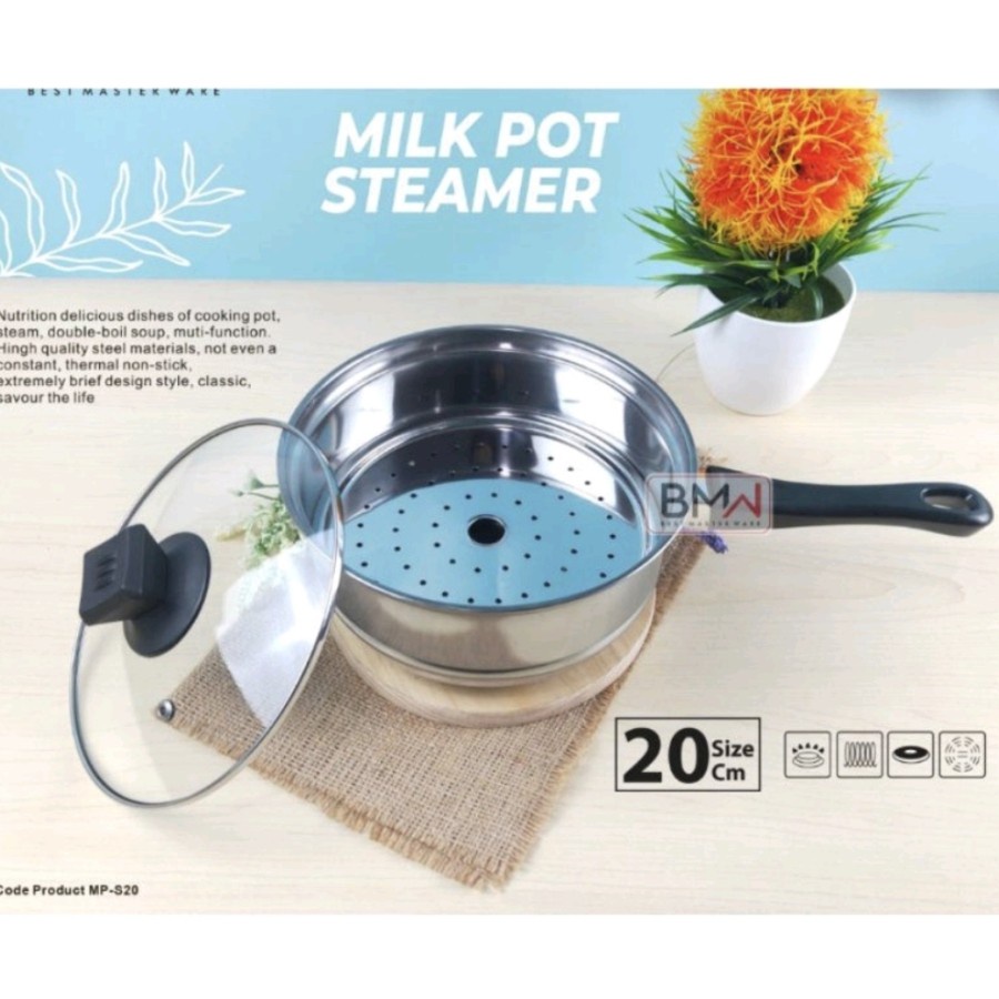 Jual GB - P103 - PANCI SUSU STAINLESS STEEL 20CM + KUKUS STEAMER - BMW ...