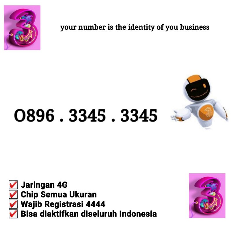 Jual Nomor Tri Cantik abcd abcd Angka Urut Kartu Perdana Tri Cantik ...