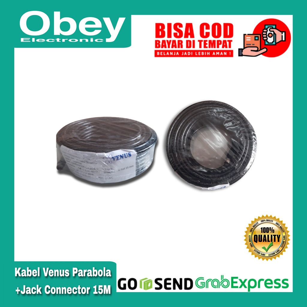 Jual Kabel Venus parabola+Jack Connector 15 Meter | Shopee Indonesia